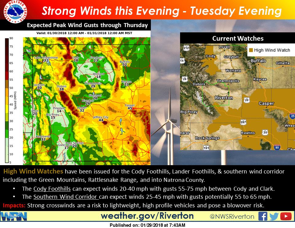 High Wind Watches Issued For This Evening Into Tuesday - SweetwaterNOW